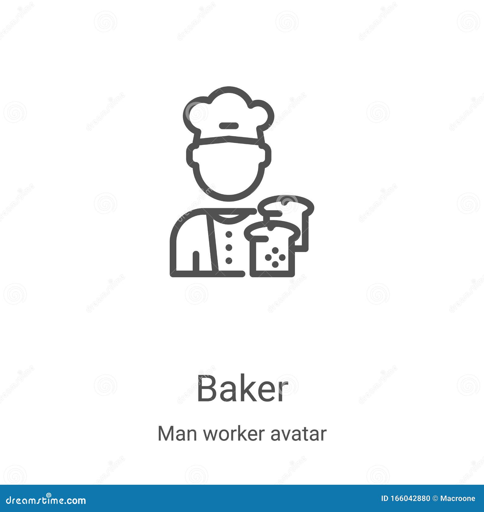 Baker Icon Vector from Man Worker Avatar Collection. Thin Line Baker ...