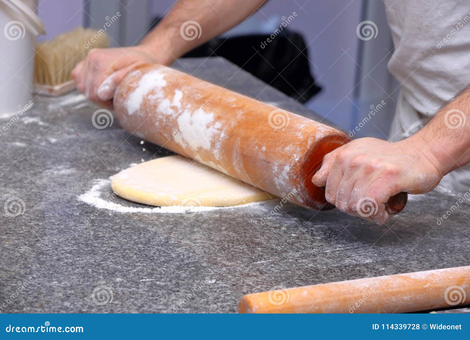 Baker Kneading Dough for Cake in a Bakery Stock Photo - Image of cake ...