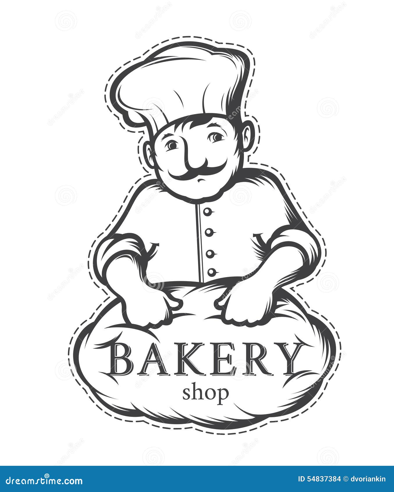 Baker stock vector. Illustration of baker, process, emblem - 54837384