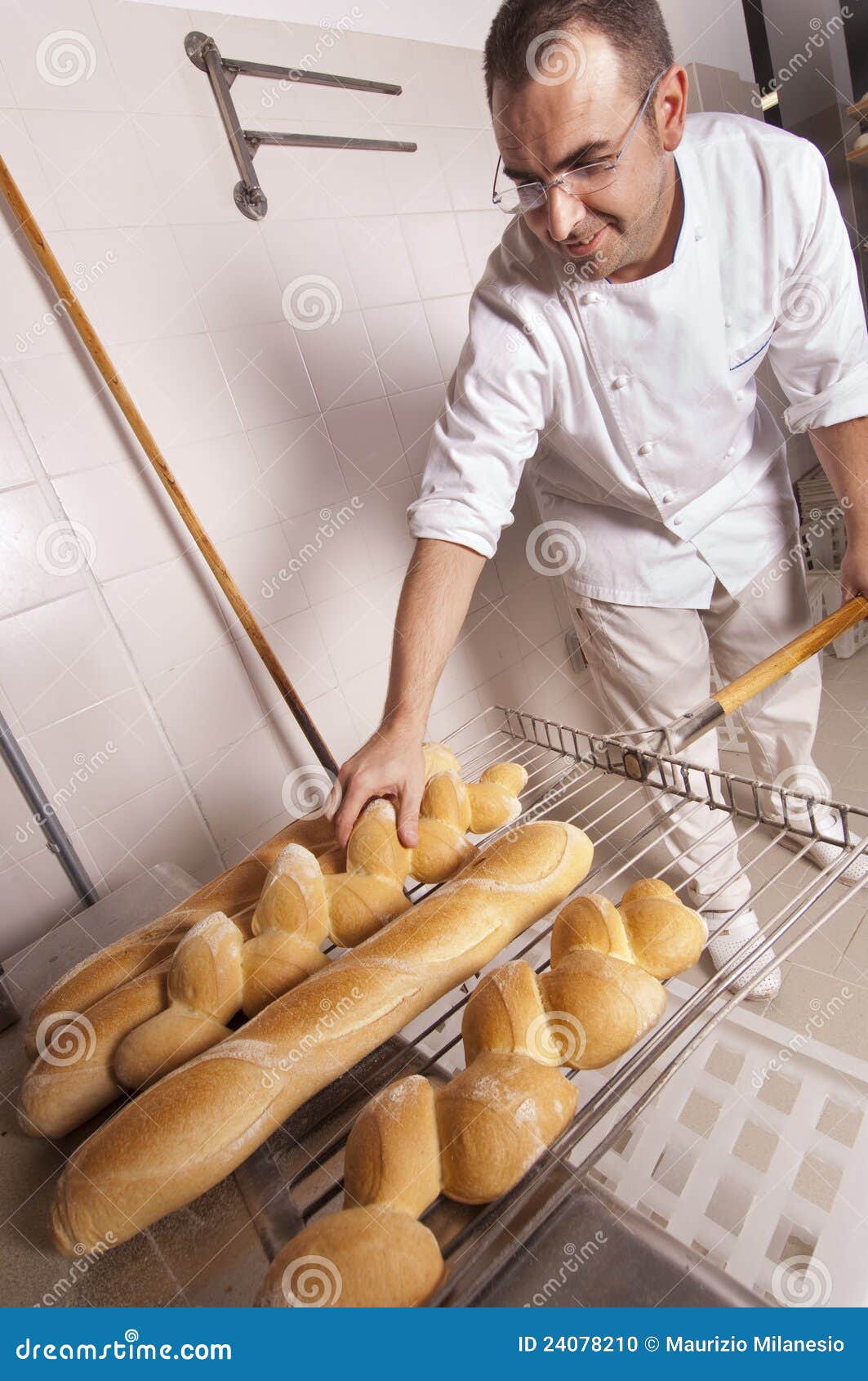 Baker makes the bread stock photo. Image of craftsman - 24078210