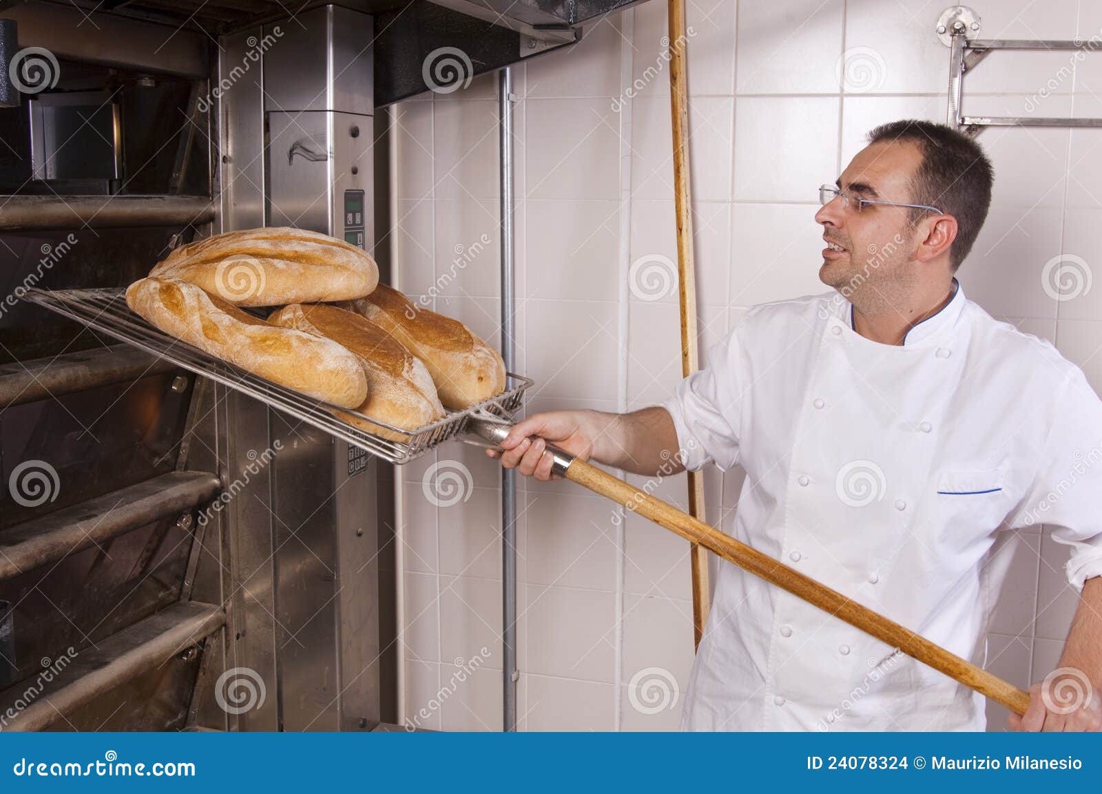 Baker makes the bread stock photo. Image of adult, plant - 24078324