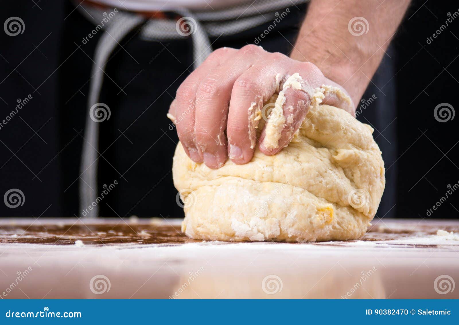 Baker Makes Bread on the Table Stock Photo - Image of human, aged: 90382470
