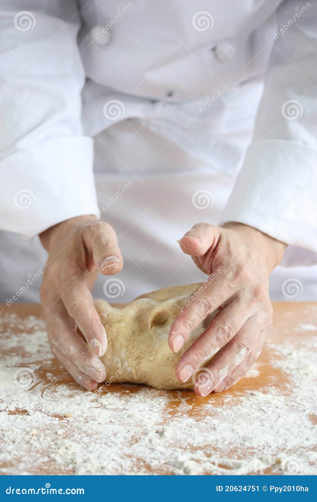 Baker Making Bread, Kneading a Dough Stock Image - Image of culinary ...