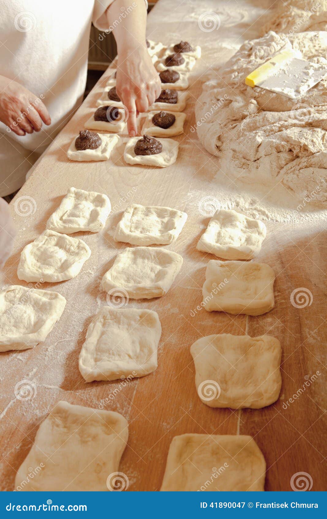 Baker Making Sweet Pastry stock image. Image of dough - 41890047