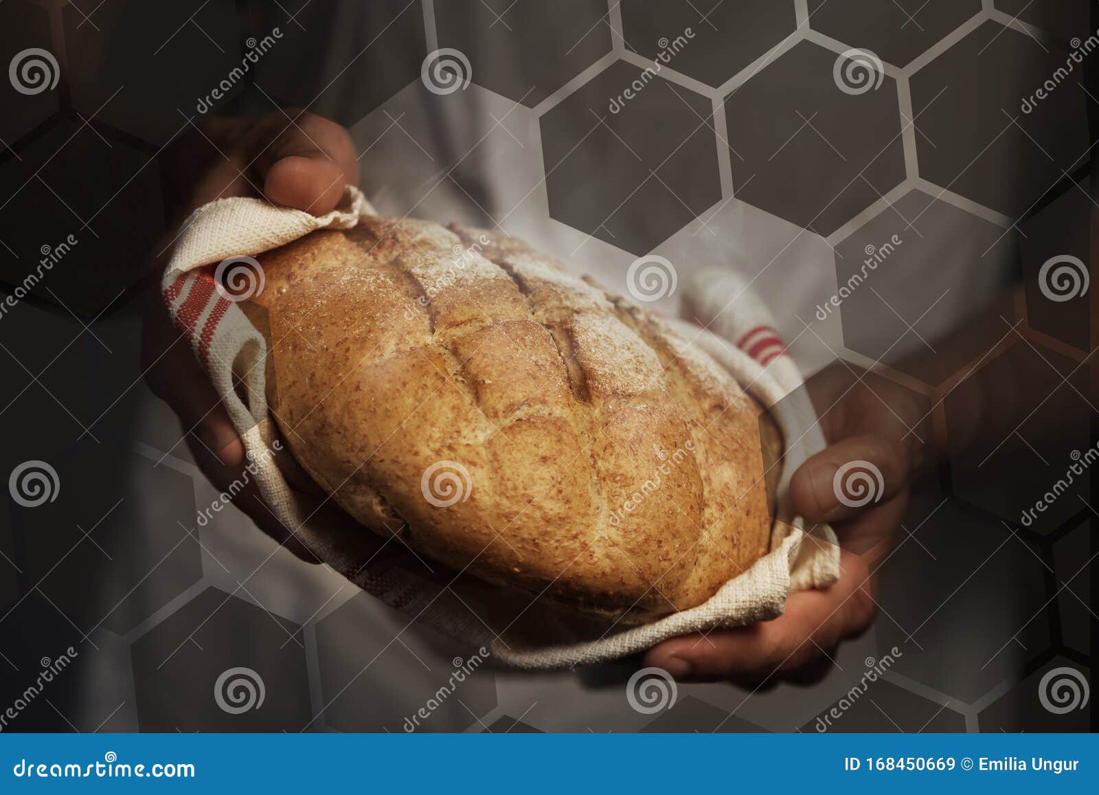 Baker Man Holding a Rye Bread Stock Image - Image of brown, kitchen ...