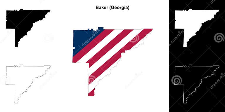 Baker outline map stock vector. Illustration of georgia - 323868612