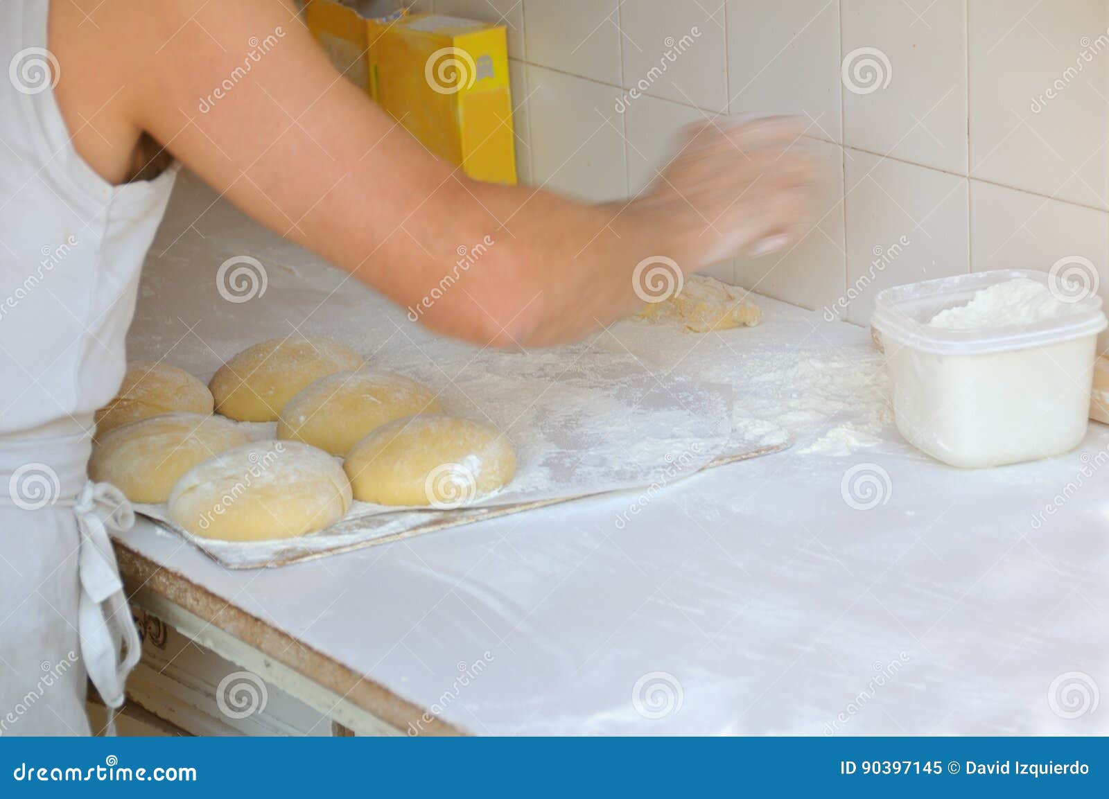 Baker Preparing Bread Dough Stock Image - Image of pizza, bakery: 90397145