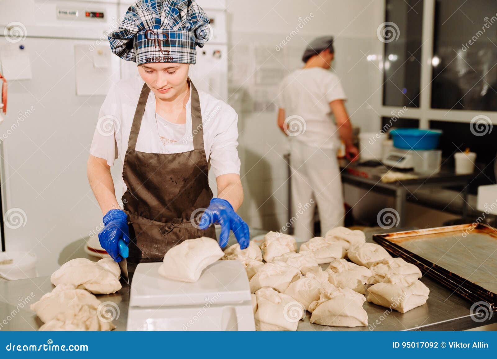 Baker Preparing Dough for Bread Stock Photo - Image of clap, hands ...