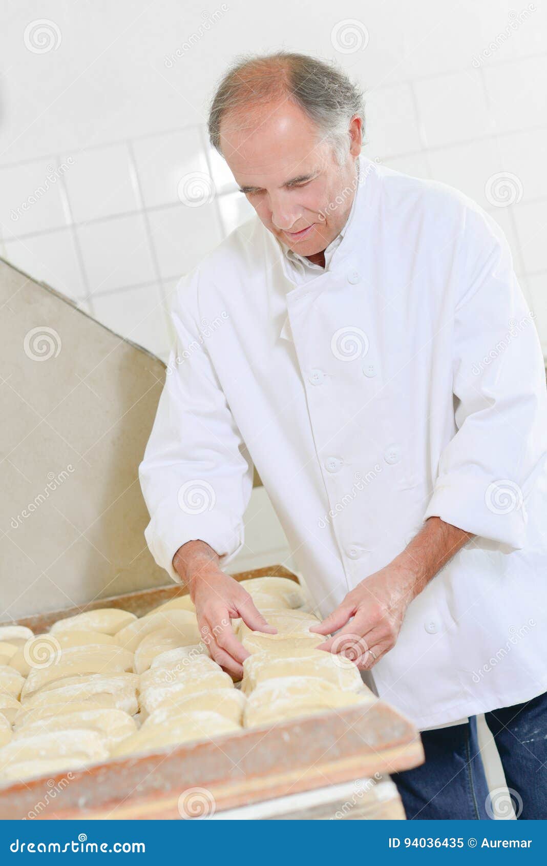 Baker Preparing Loaves Bread Stock Image - Image of wooden, meal: 94036435
