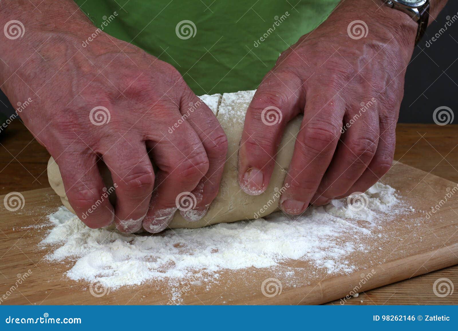 Baker Preparing Some Dough Ready To Bake Some Bread Stock Photo - Image ...