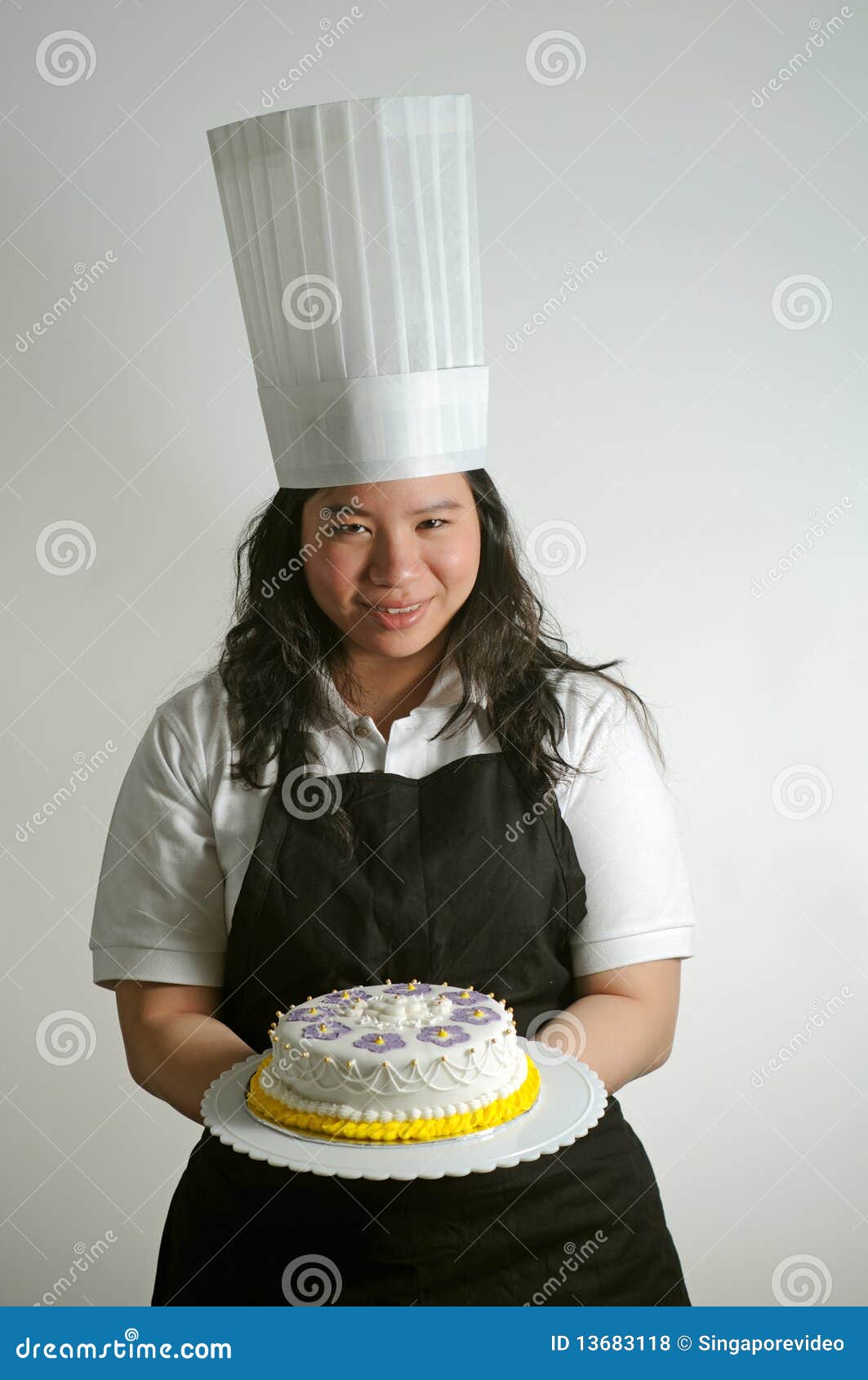 Baker Presenting a Cake To You Stock Photo - Image of china, smile ...