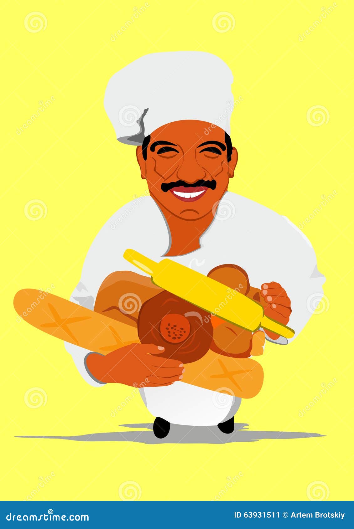 Baker stock vector. Illustration of loaf, occupation - 63931511