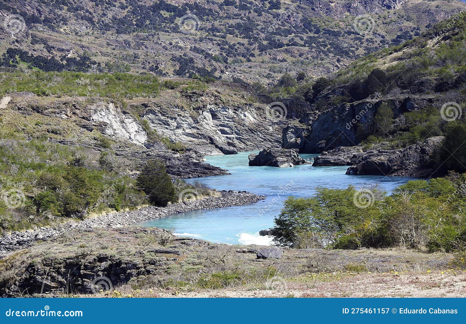 Baker River, Carretera Austral, Chile Stock Image - Image of andes ...