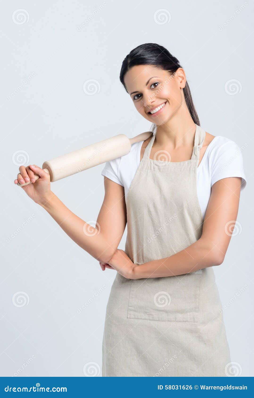 Baker with rolling pin stock photo. Image of happy, indian - 58031626