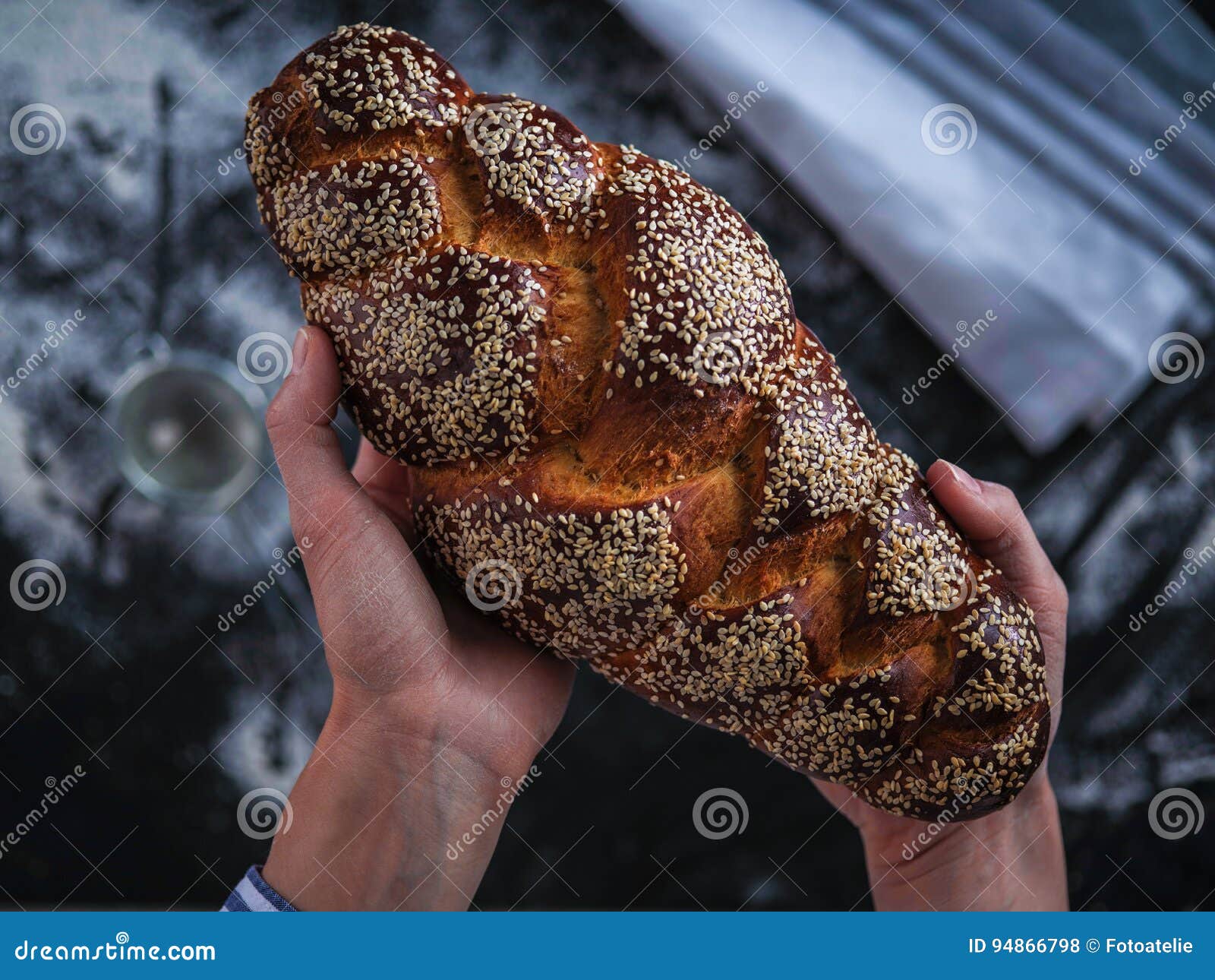 Baker`s Hands Hold Fresh Bread Stock Photo - Image of boulanger ...