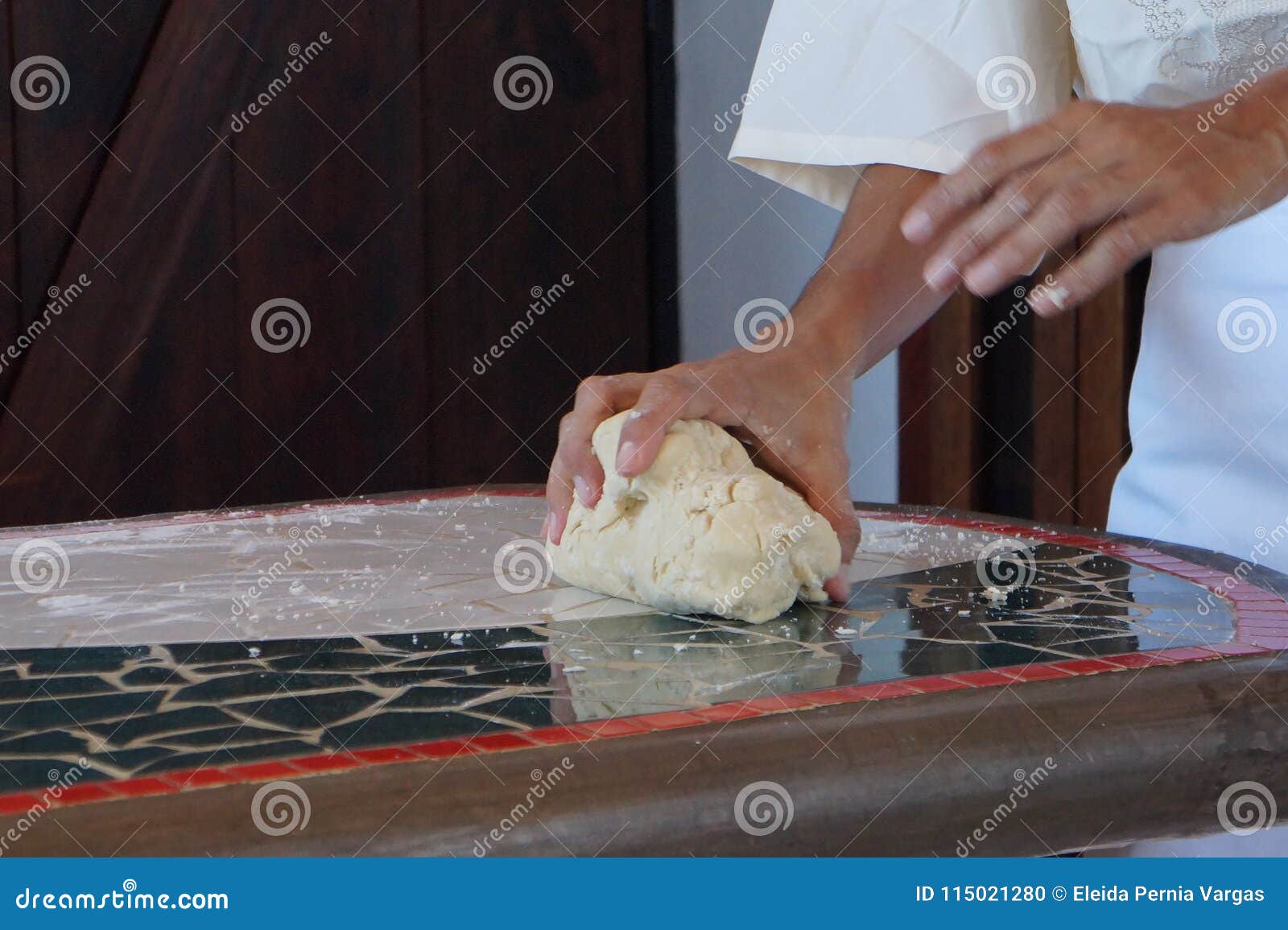 Baker shaping bread stock photo. Image of home, female - 115021280