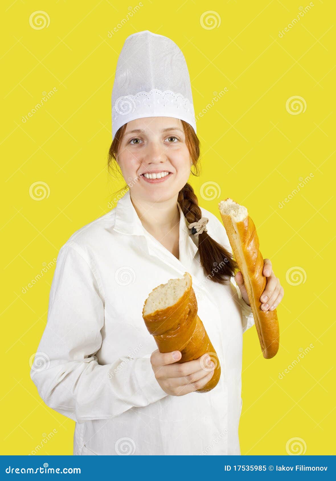 Baker is Showing French Long Baton Stock Image - Image of isolated ...