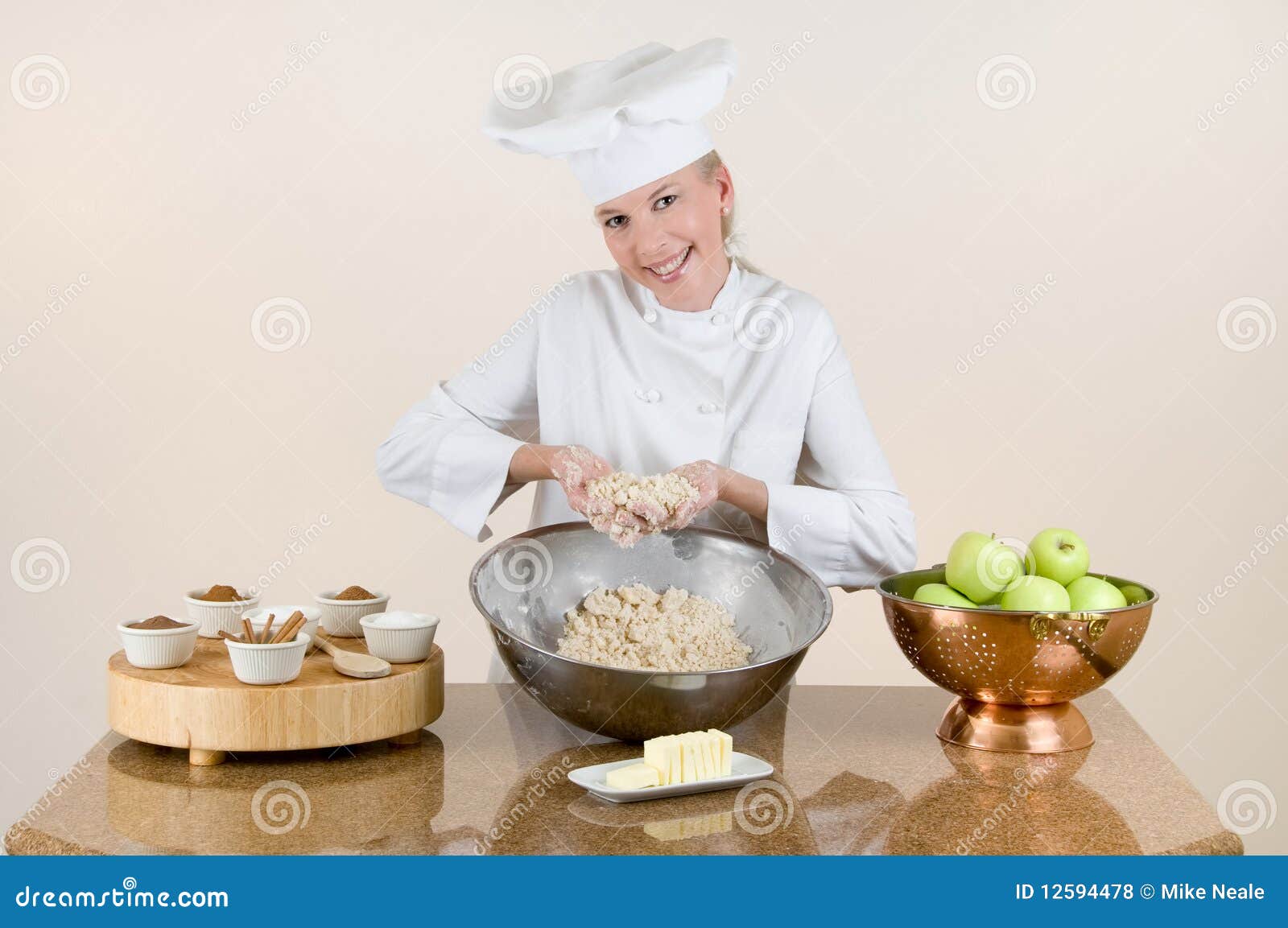 Baker Showing Pinched Pie Dough Stock Photo - Image of bakery, fresh ...