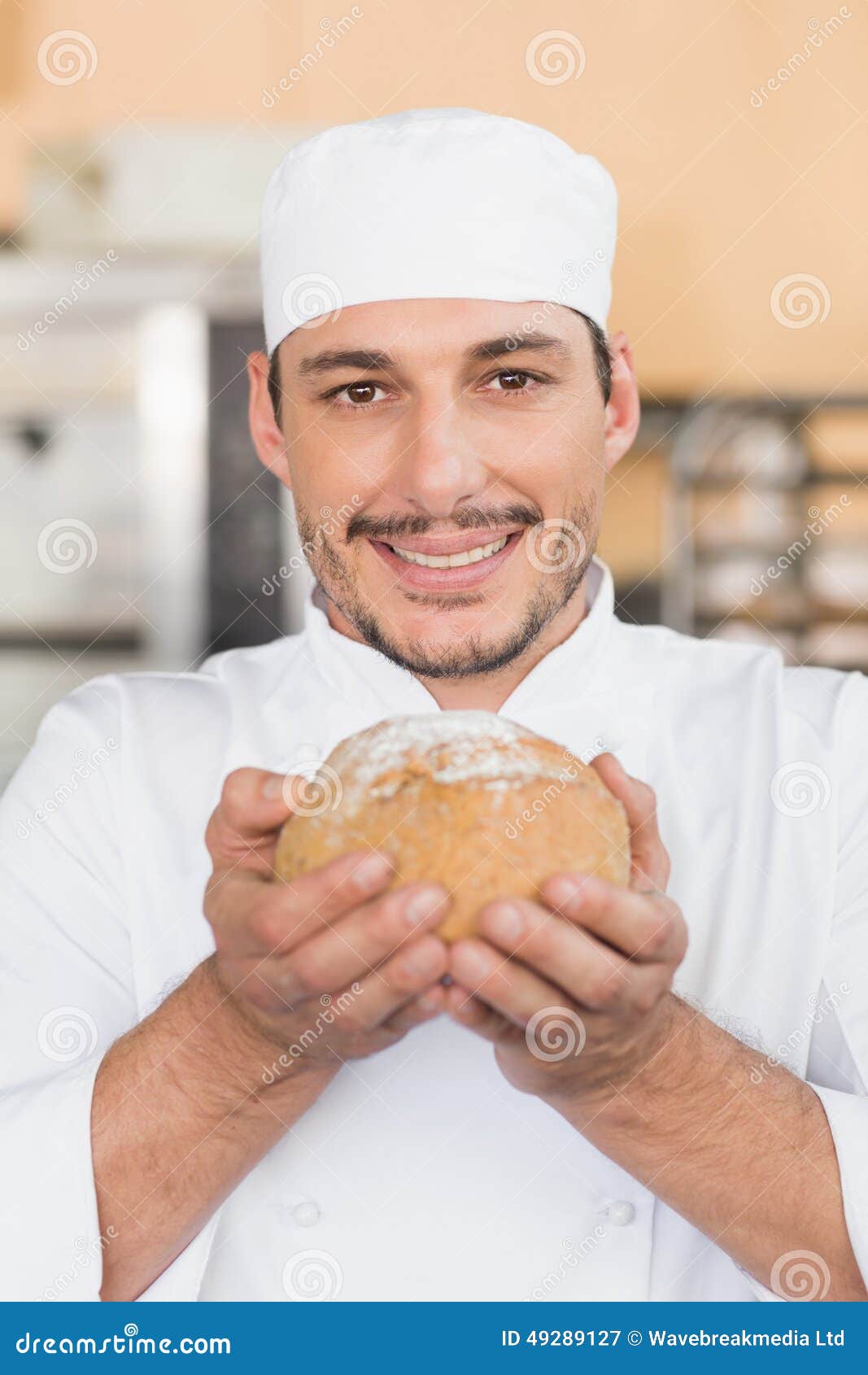 Baker Smelling a Freshly Baked Loaf Stock Image - Image of aroma ...