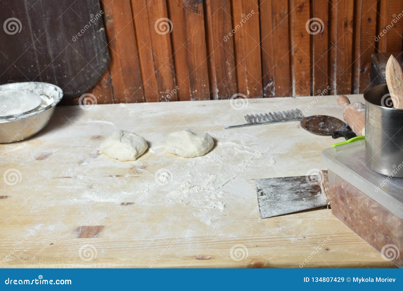 Baker Table with Baking Accessories for Different Types of Bread Stock ...