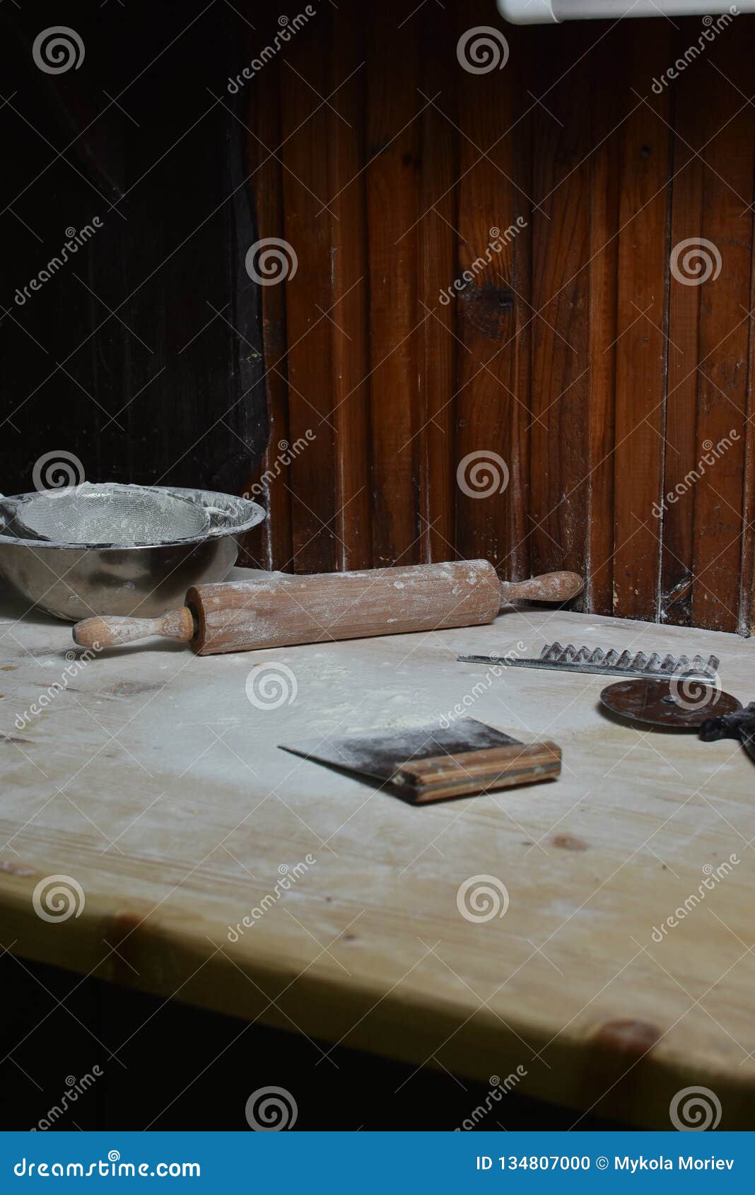 Baker Table with Baking Accessories for Different Types of Bread Stock ...