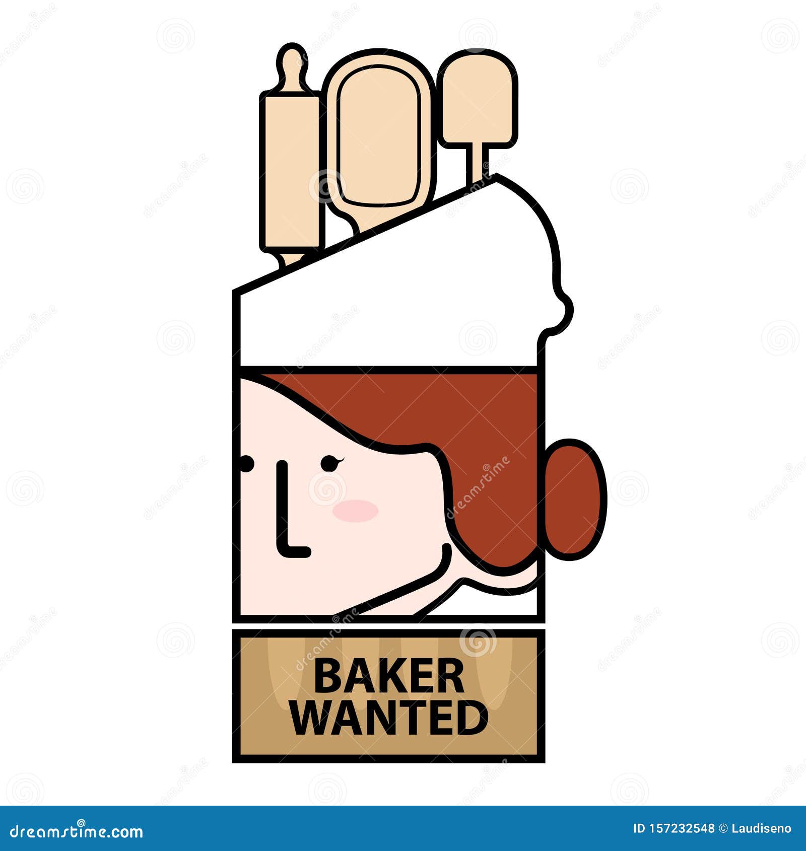 Baker wanted image stock vector. Illustration of employer - 157232548