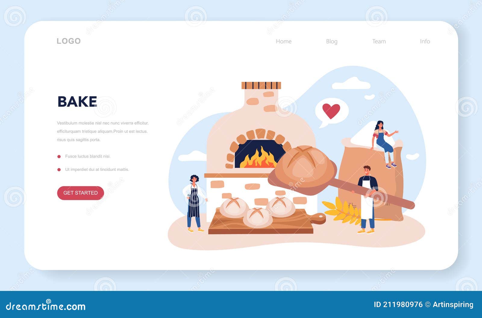 Baker Web Banner or Landing Page. Chef in the Uniform Baking Bread ...