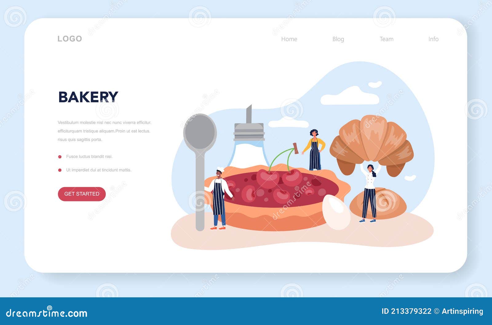 Baker Web Banner or Landing Page. Chef in the Uniform Baking Bread ...
