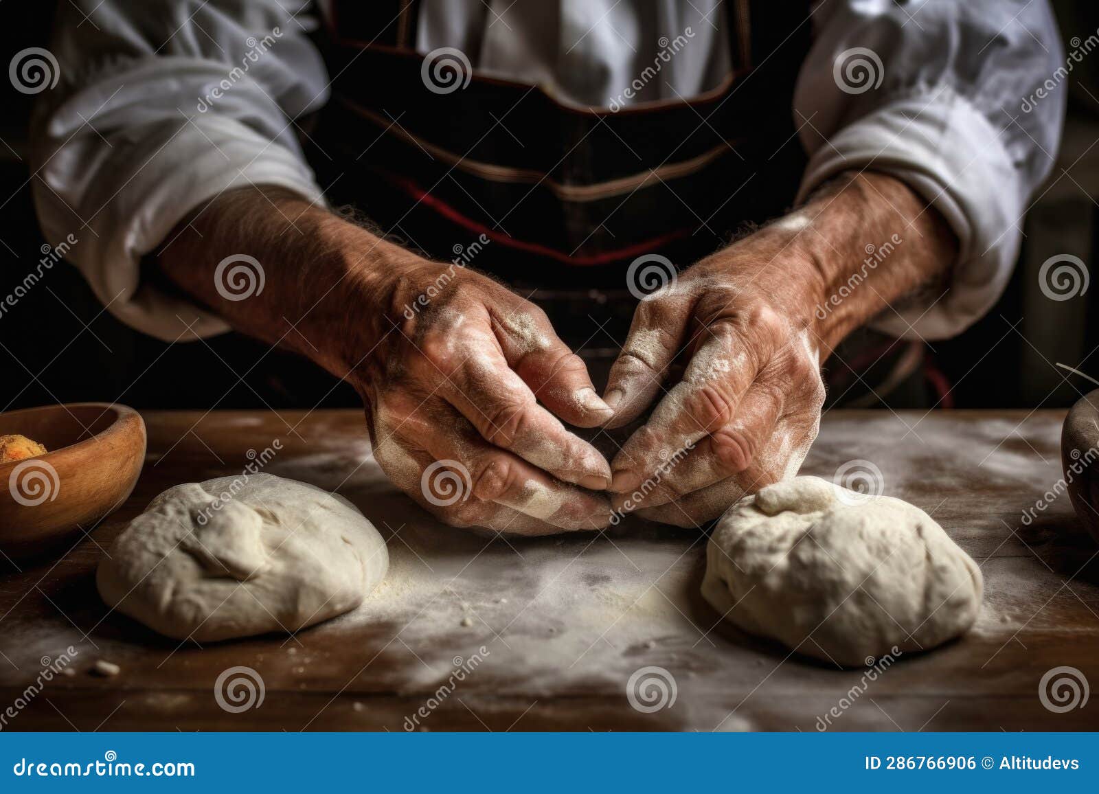 Bakers Hands Shaping Dough for Artisan Bread Making Stock Illustration ...