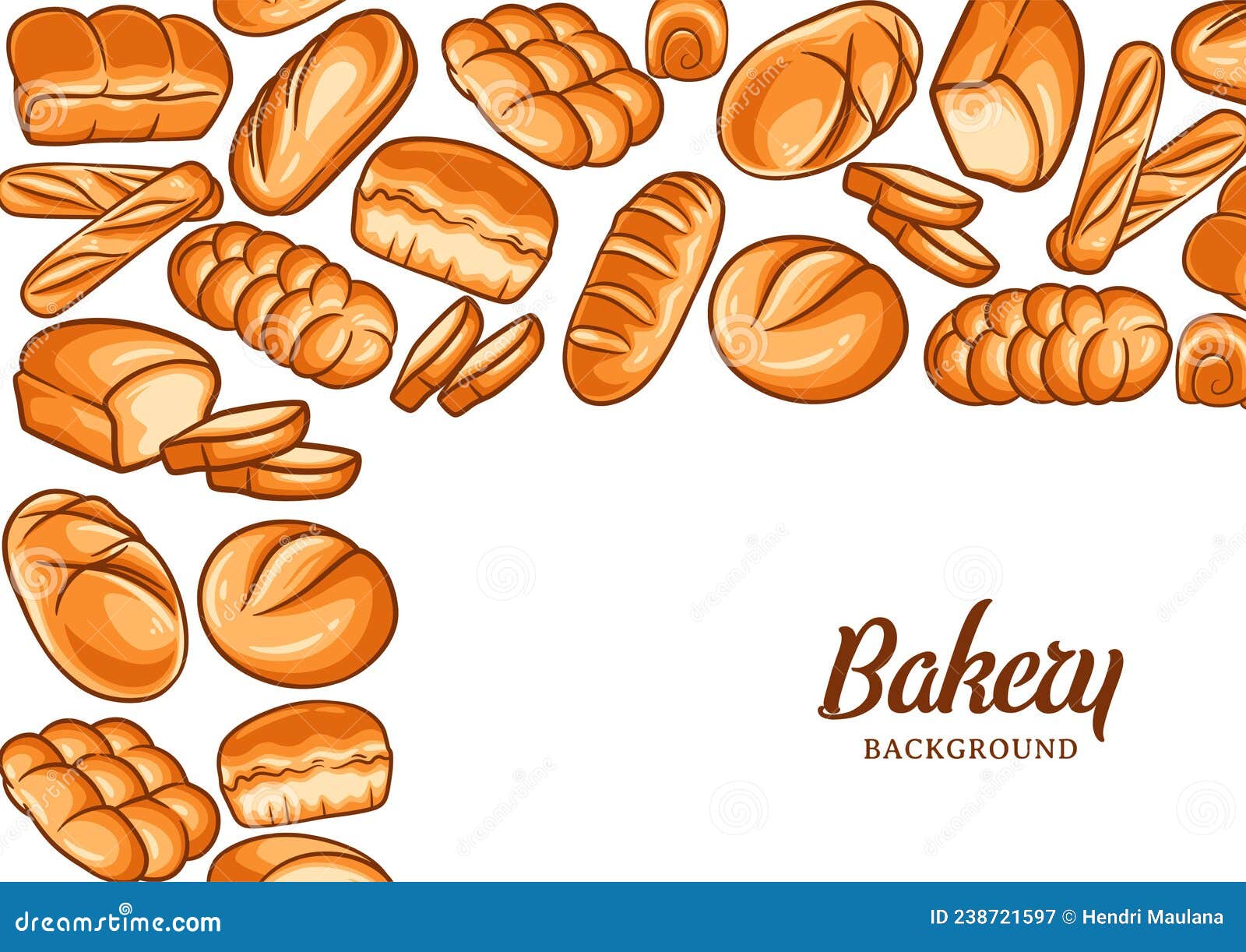 Bakery Background with Colorful Bread Vector Illustration Stock Vector ...