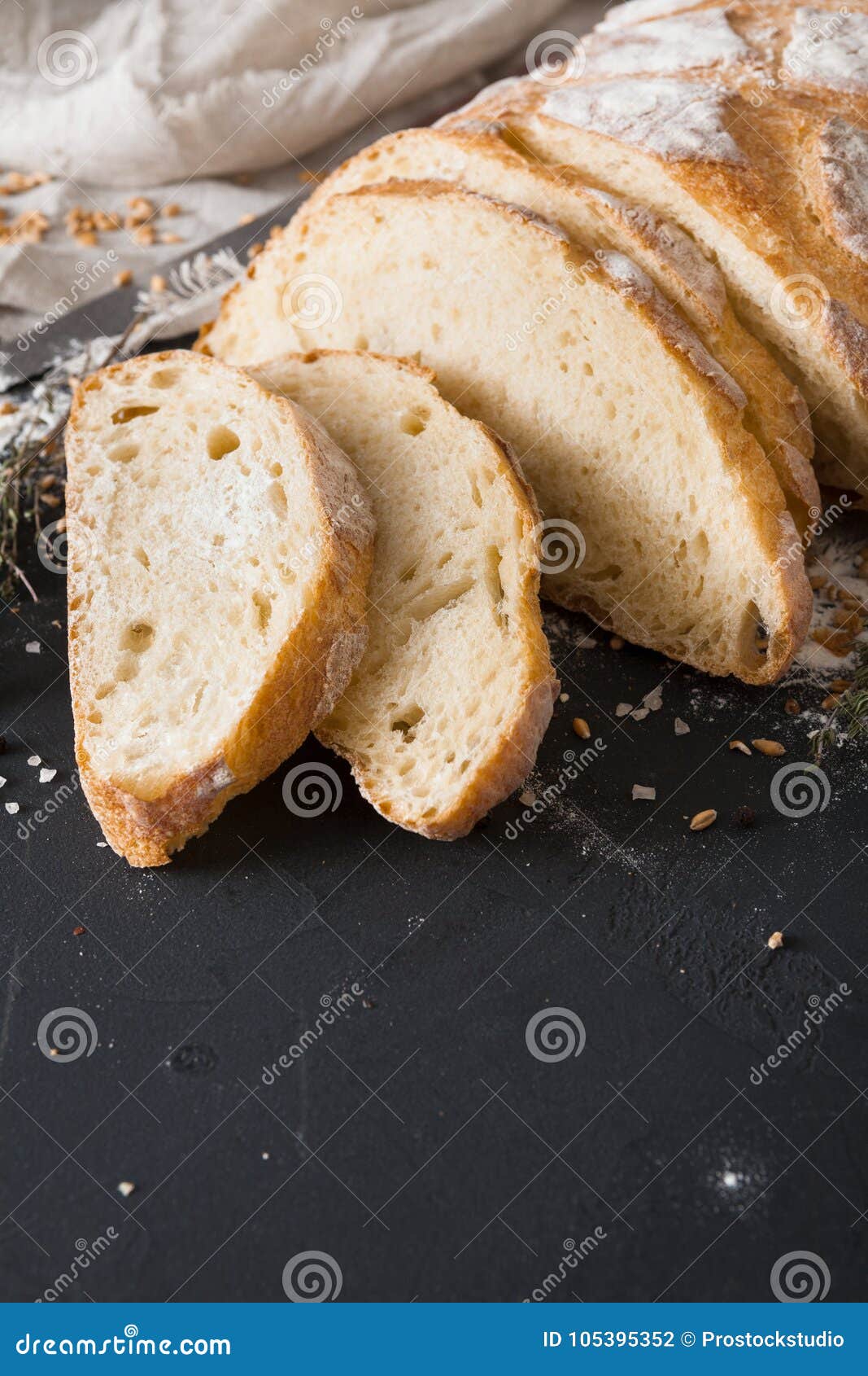 Bakery Concept. Plenty of Sliced Bread Background Stock Photo - Image ...