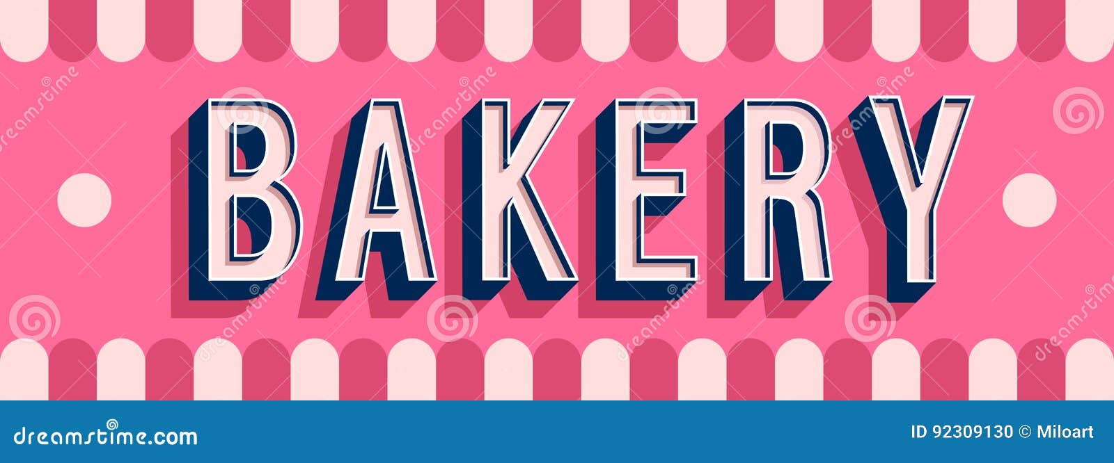 Bakery Banner With Lettering On White Background. Hand Drawn ...