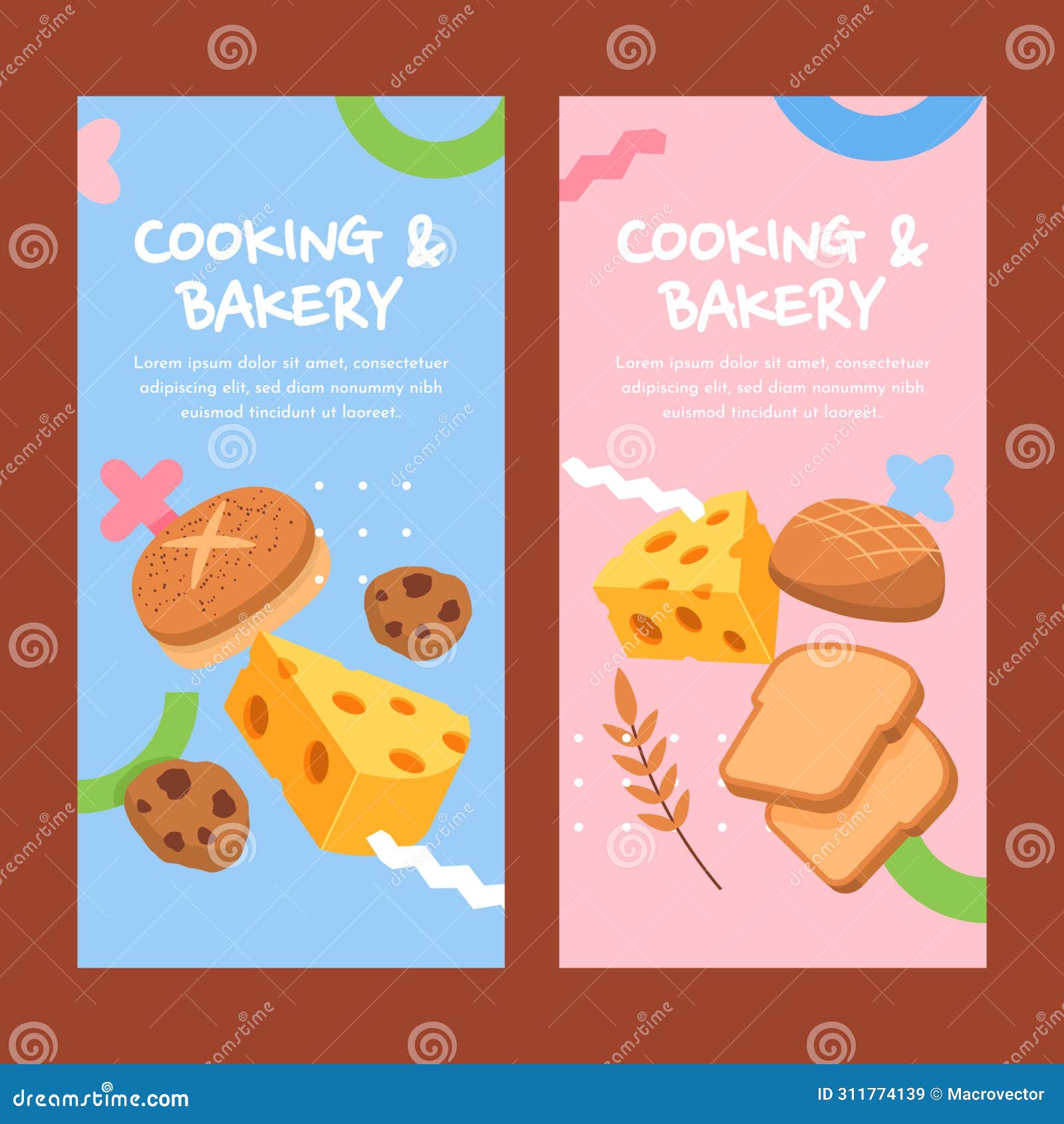 Bakery Banners in Flat Design Stock Illustration - Illustration of good ...