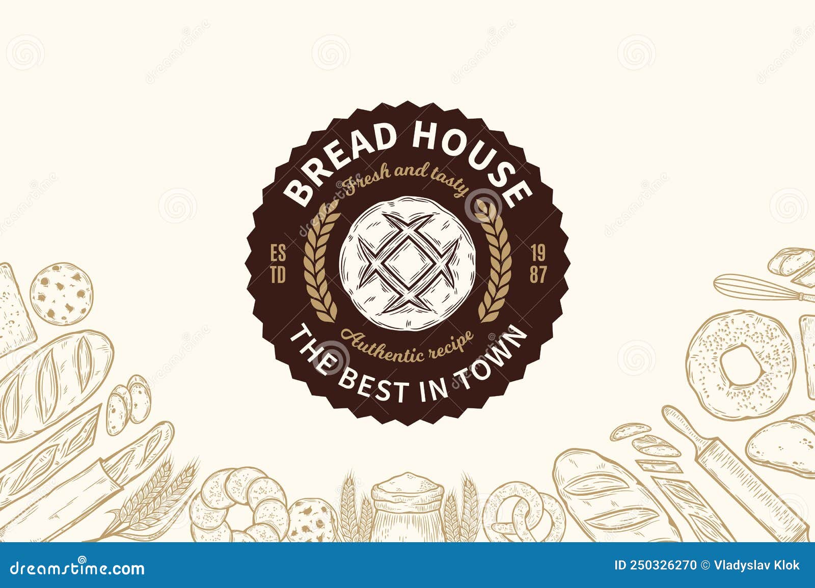 Bakery and bread logo stock vector. Illustration of food - 250326270