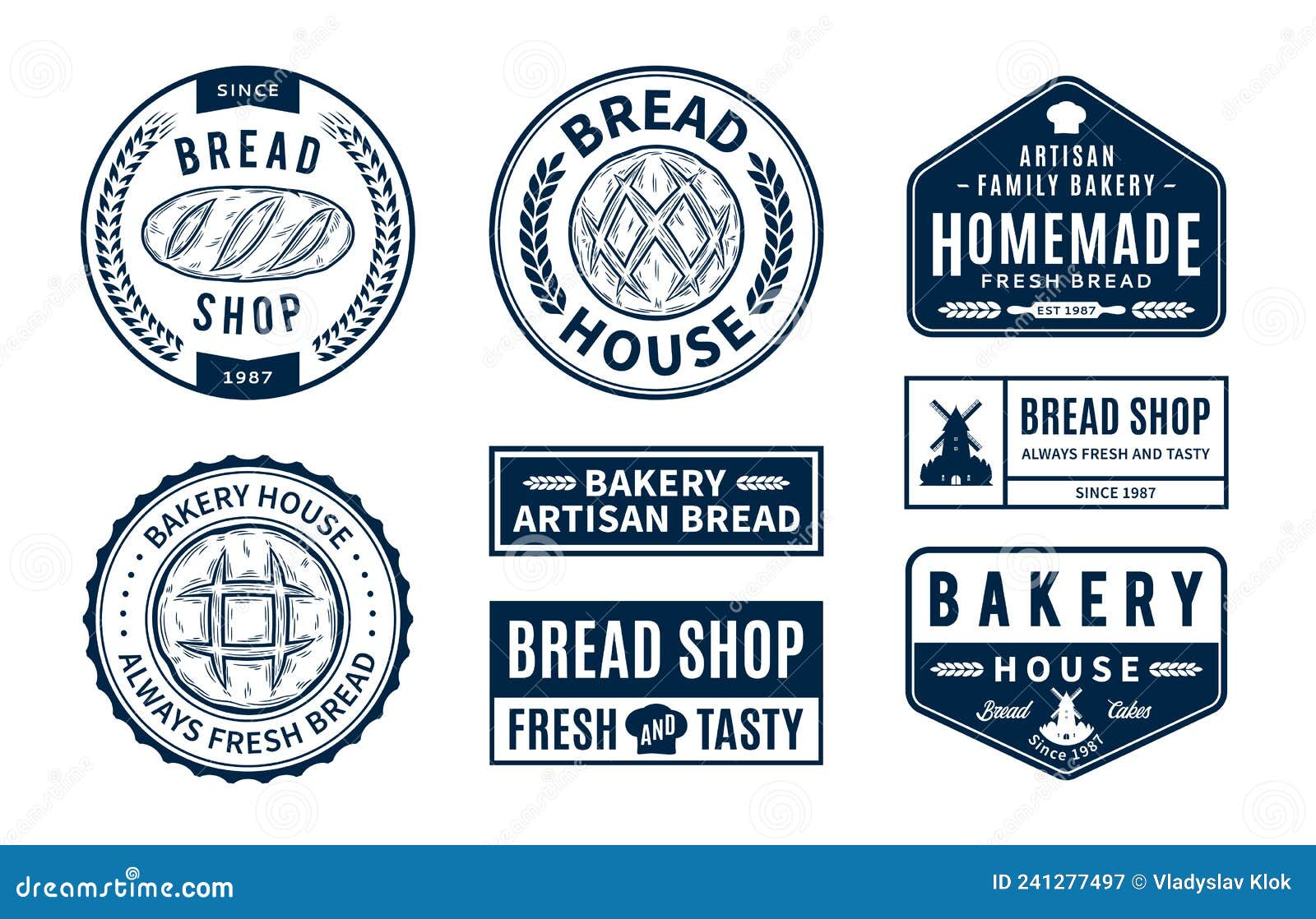 Bakery and Bread Shop Logo and Design Elements Stock Vector ...