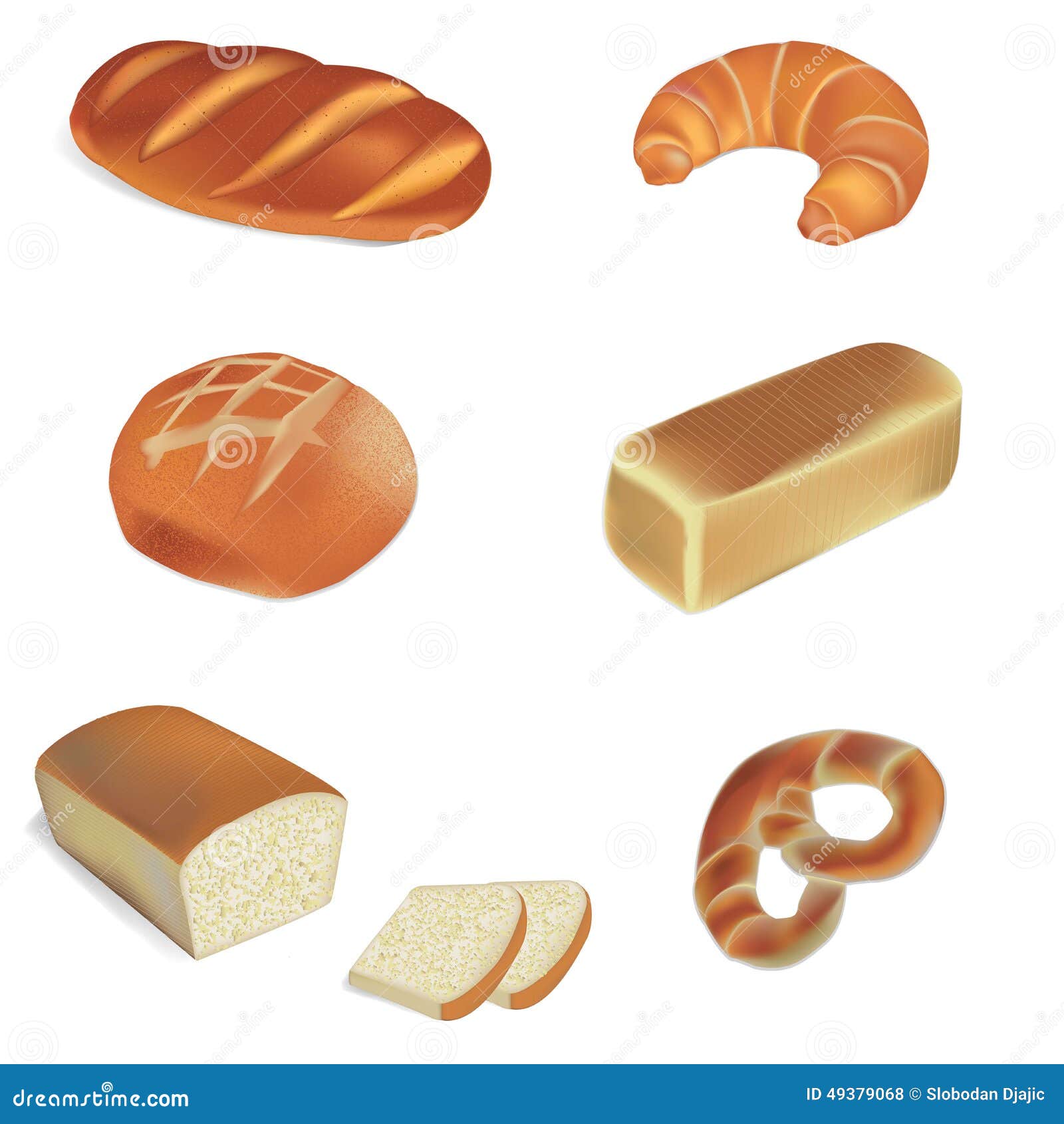 Various Breads Set Vector Illustration | CartoonDealer.com #31595522