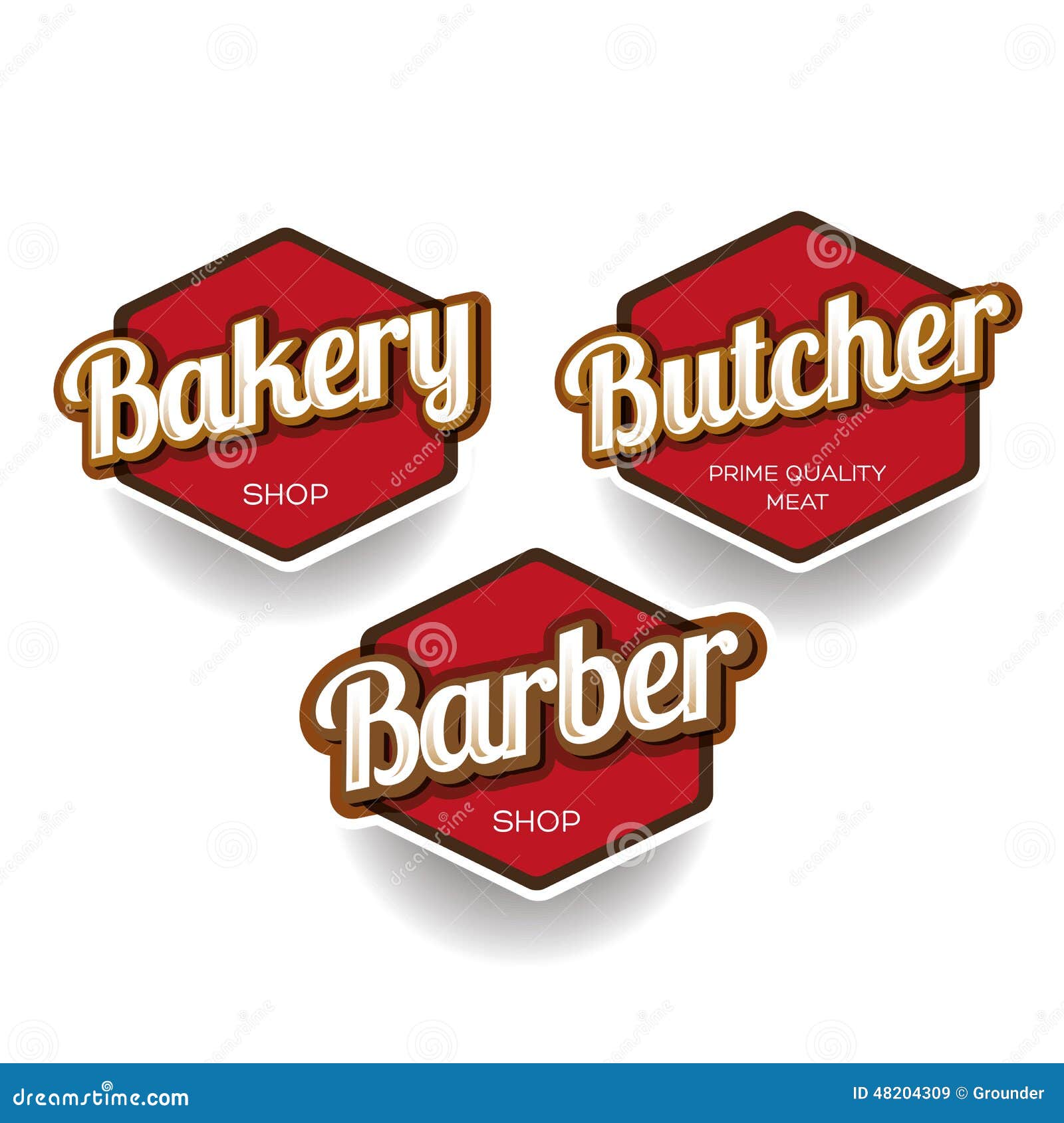 Bakery, Butcher, Barber Label or Badge Stock Illustration ...