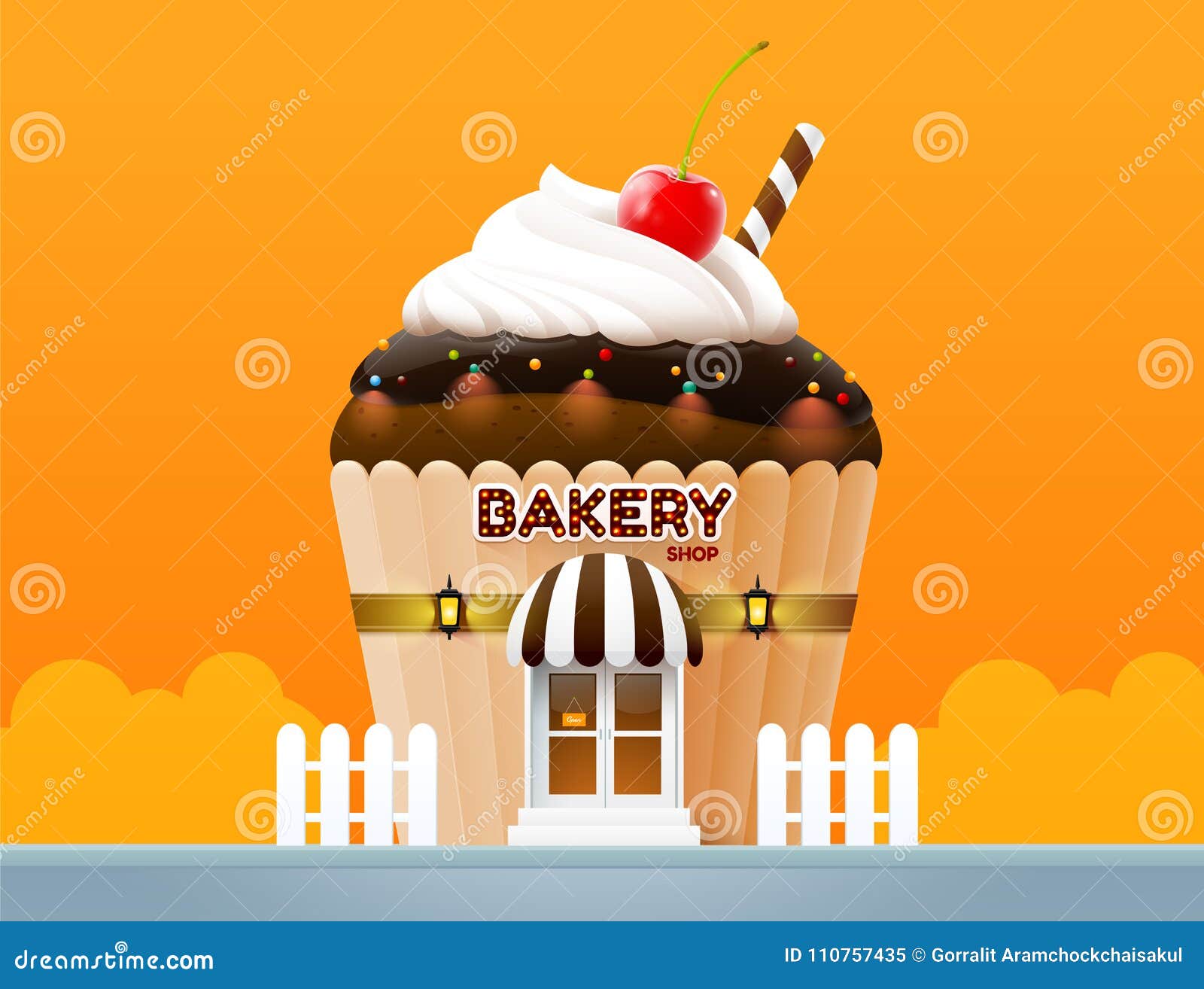 Bakery Cake Shop Store Building Front Vector Stock Vector ...