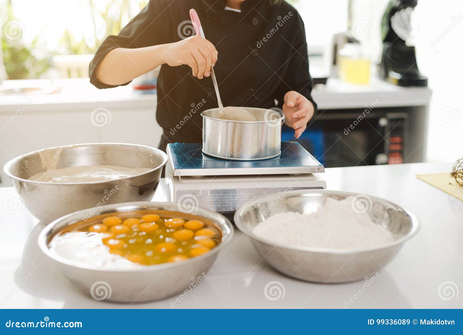 Bakery Chef Cooking Bake in the Kitchen Professional Stock Image ...