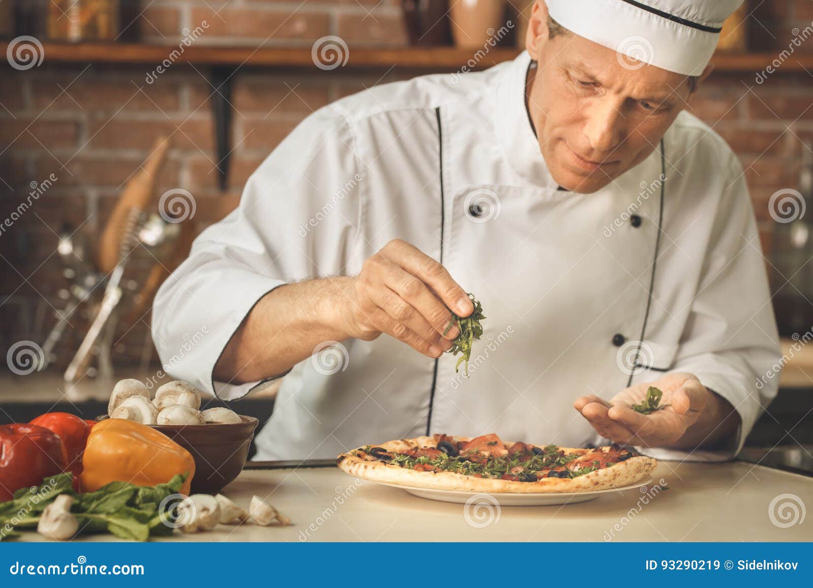 Bakery Chef Cooking Bake in the Kitchen Professional Stock Image ...