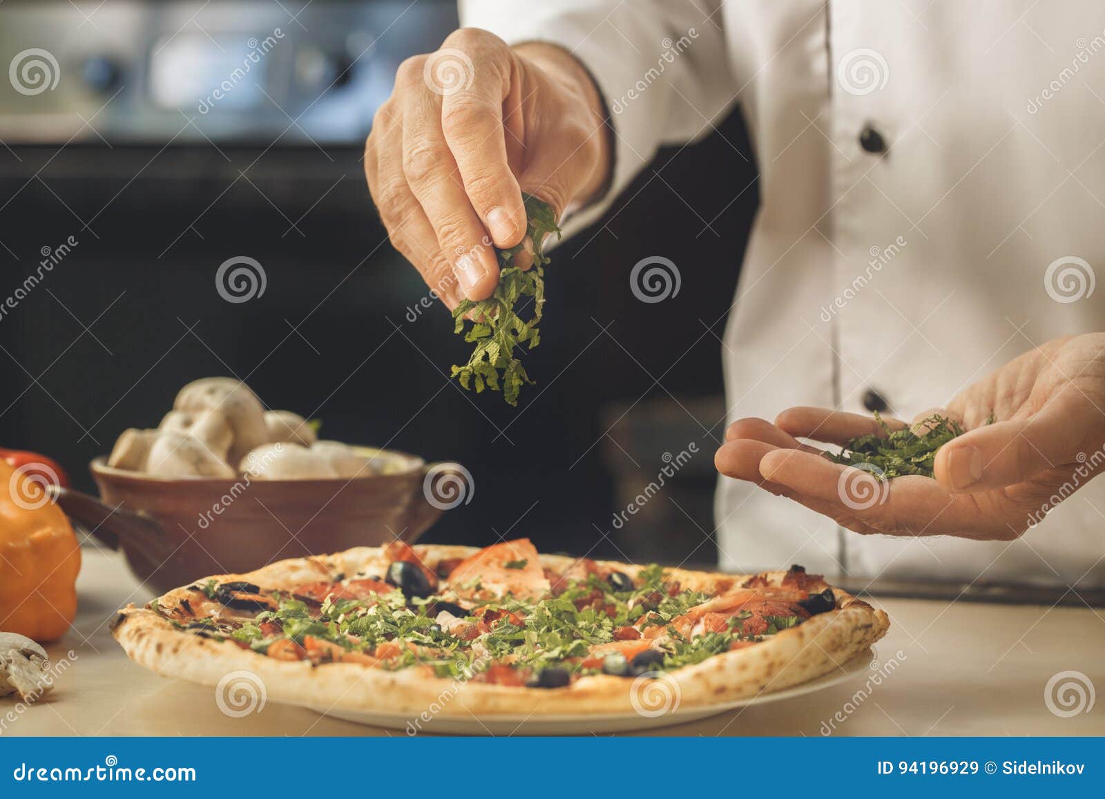 Bakery Chef Cooking Bake in the Kitchen Professional Stock Image ...