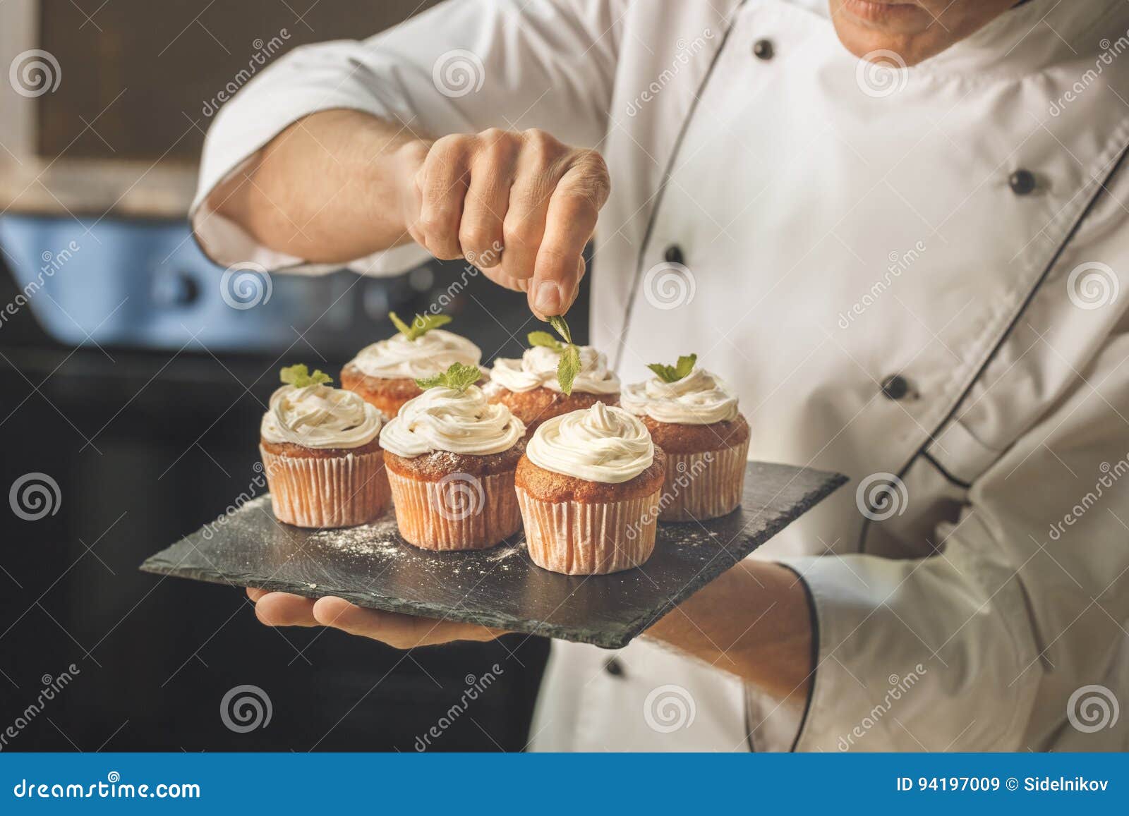 Bakery Chef Cooking Bake in the Kitchen Professional Stock Image ...