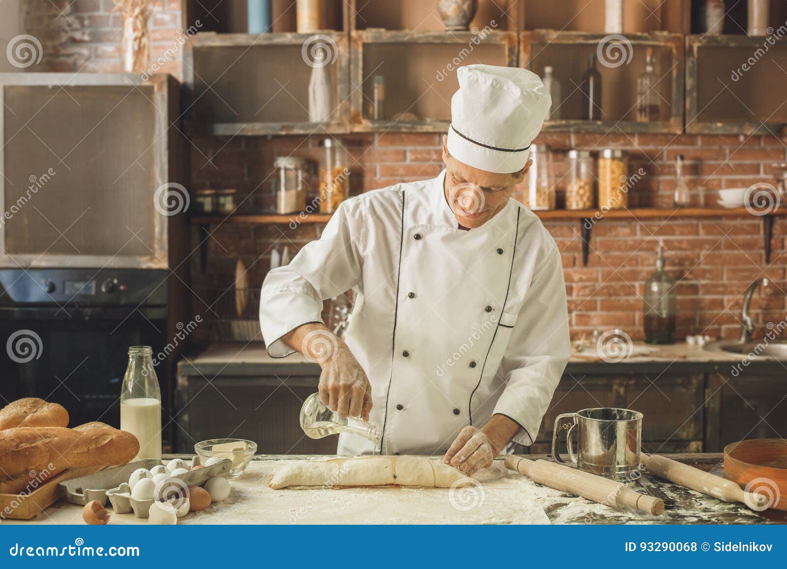 Bakery Chef Cooking Bake in the Kitchen Professional Stock Photo ...