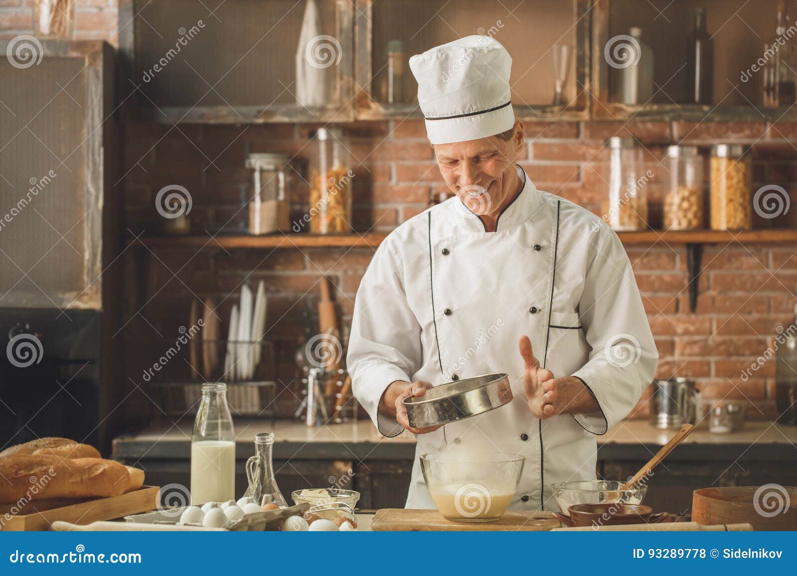 Bakery Chef Cooking Bake in the Kitchen Professional Stock Photo ...