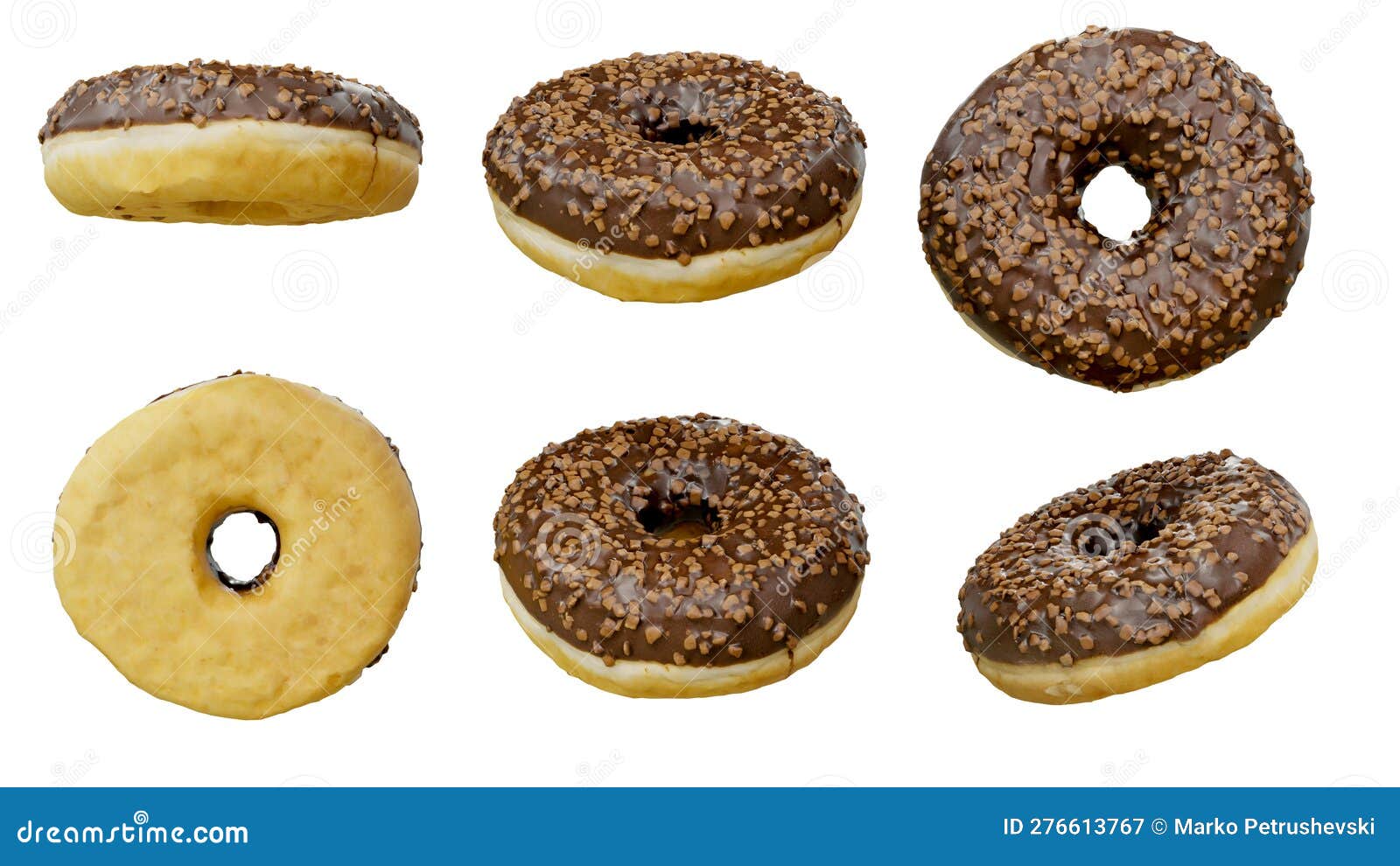 Bakery Chocolate Donut Isolated on White Background High Quality ...