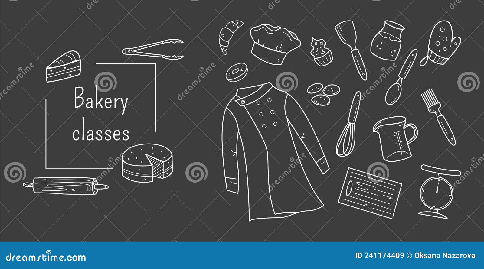 Bakery Classes and Courses Banner Background Stock Vector ...