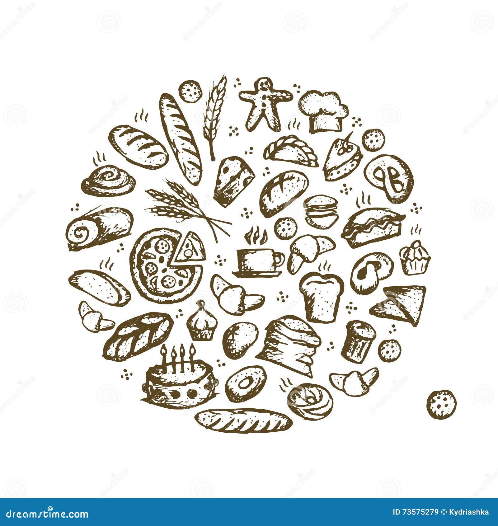 Bakery Collection, Sketch for Your Design Stock Vector - Illustration ...
