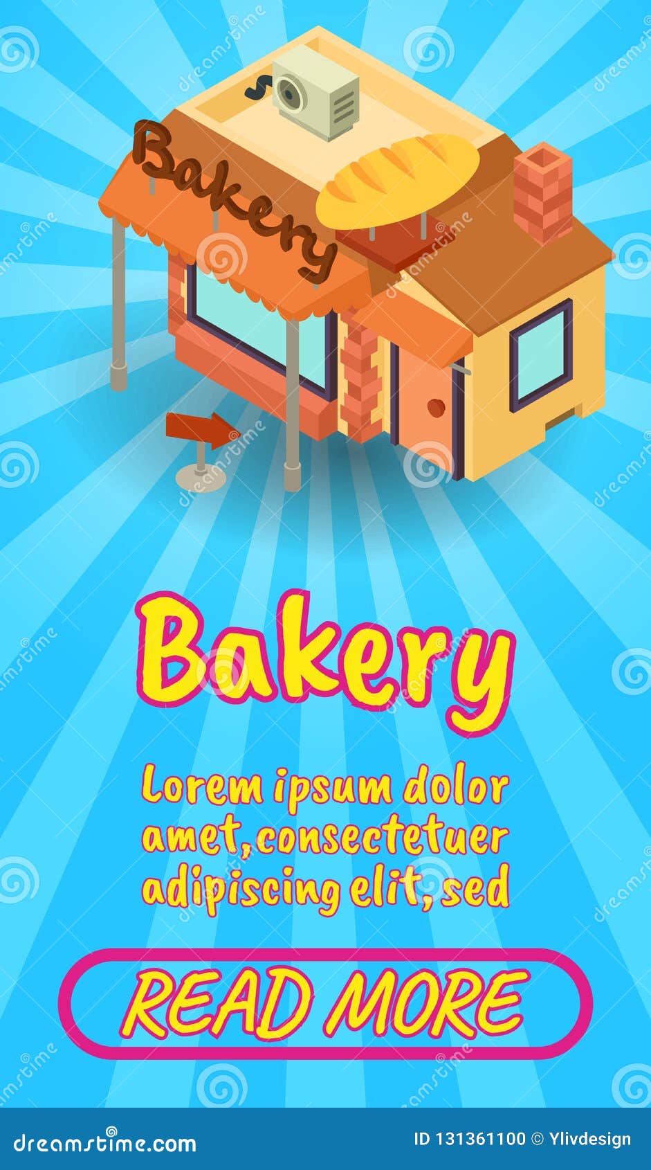 Bakery Concept Banner, Comics Isometric Style Stock Vector ...
