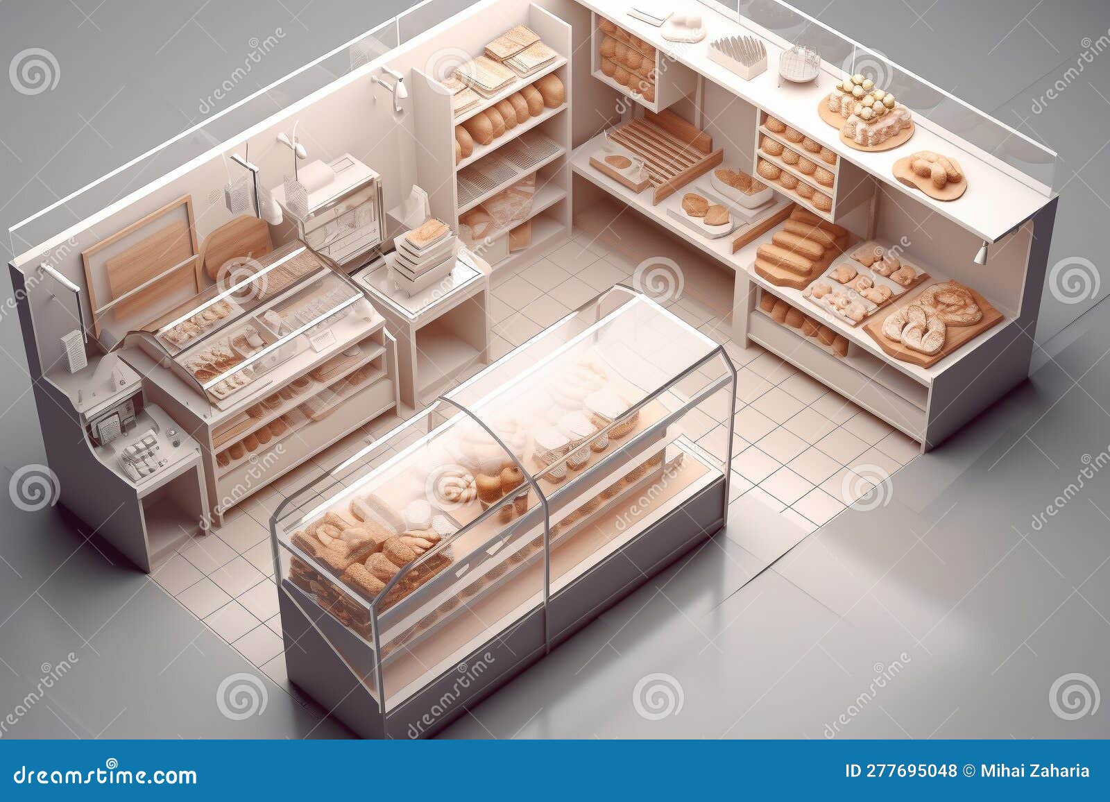 Bakery - Conceptual Illustration. Isometric View. Generative AI Stock ...