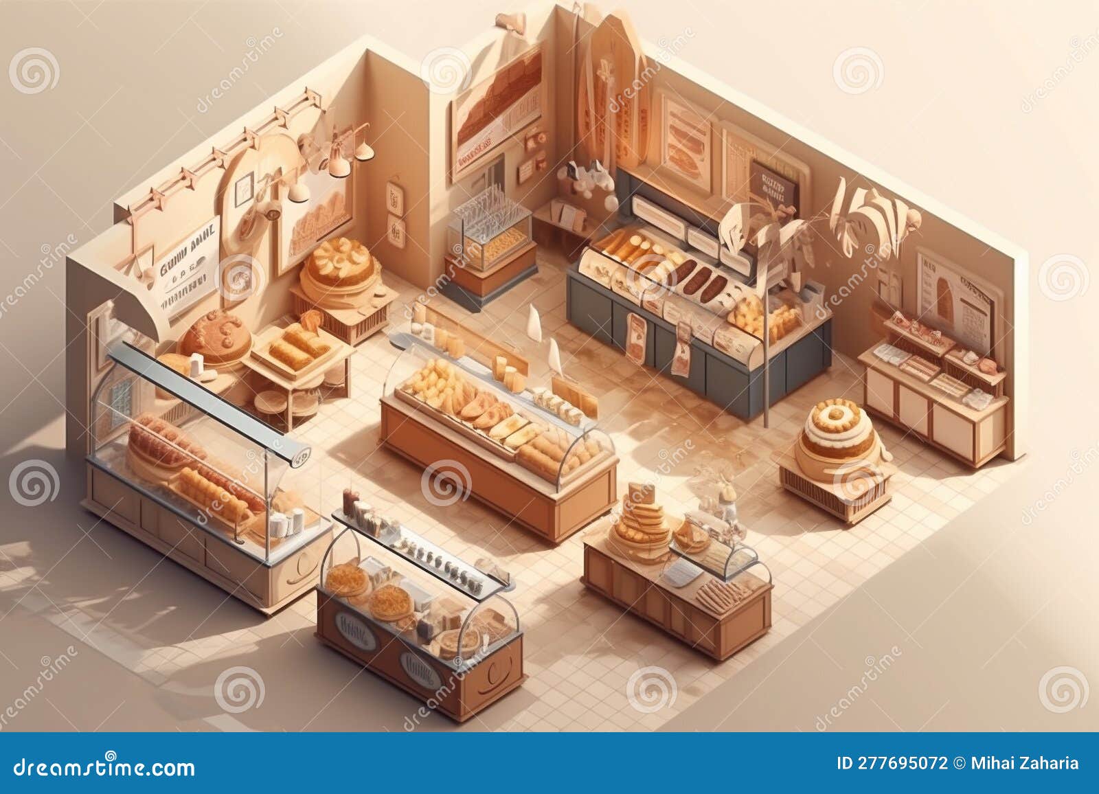 Bakery - Conceptual Illustration. Isometric View. Generative AI Stock ...